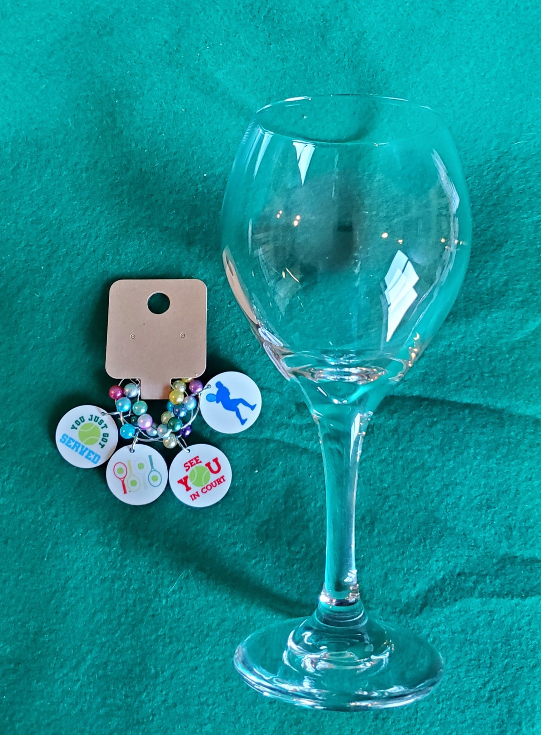 Wine Glass Tokens Tennis Themed - Etsy