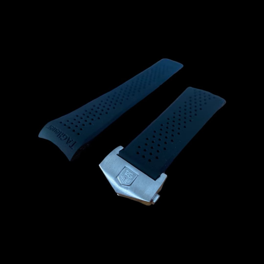 24mm Black Tag Heuer Genuine Rubber Watch Strap/band for Tag - Etsy