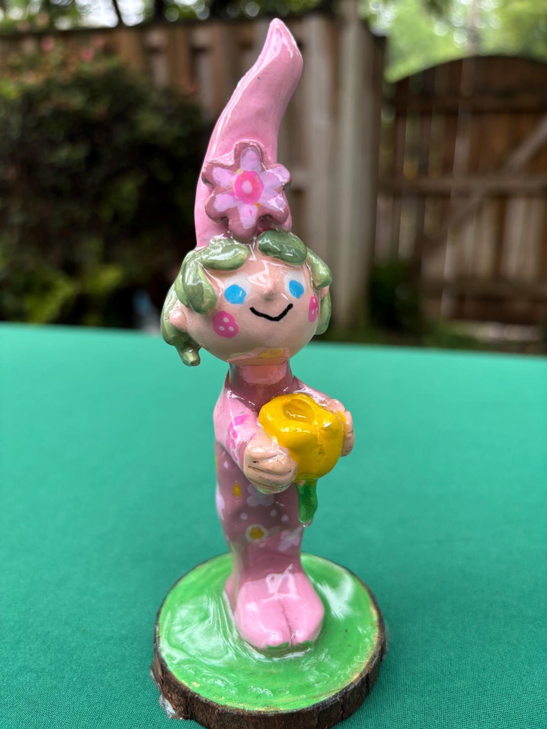 Mini Garden Gnome Girl With Her Favorite Tulip Flower to Brighten Your ...