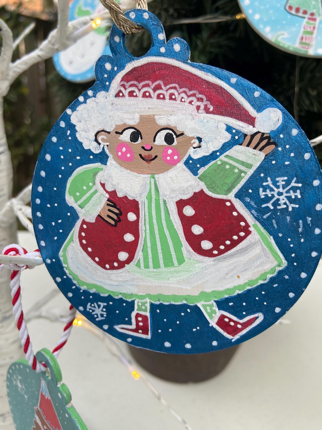 Hand Painted Mrs Claus Christmas Ornament, One of a Kind. Perfect for ...