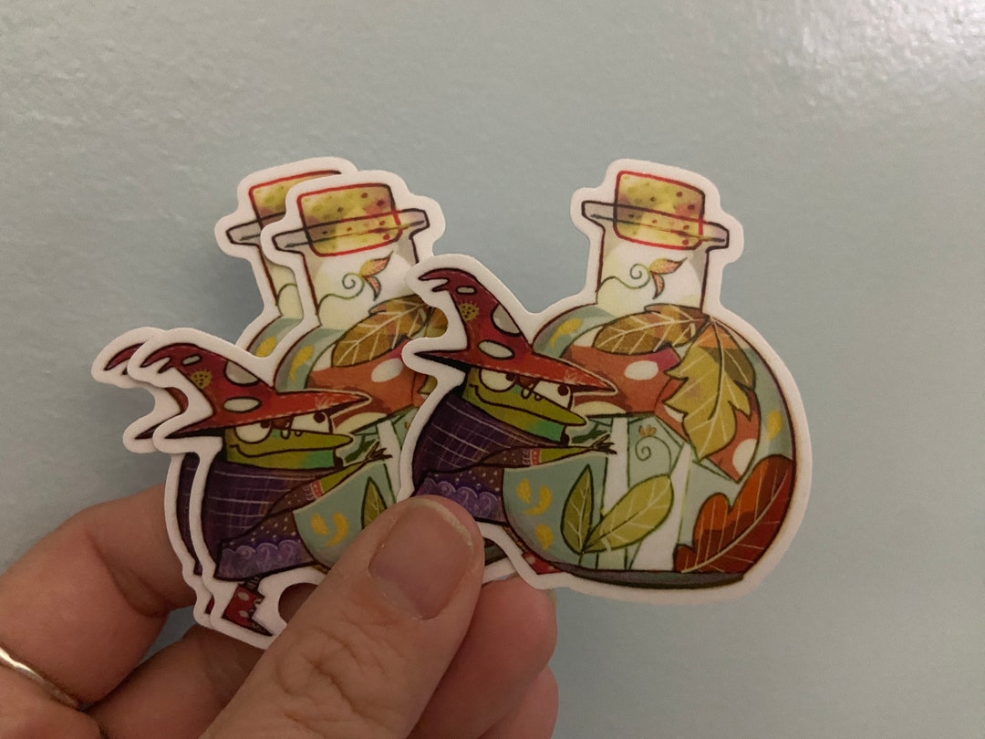 Magical Toad Witch and Mushroom Potion Sticker - Etsy
