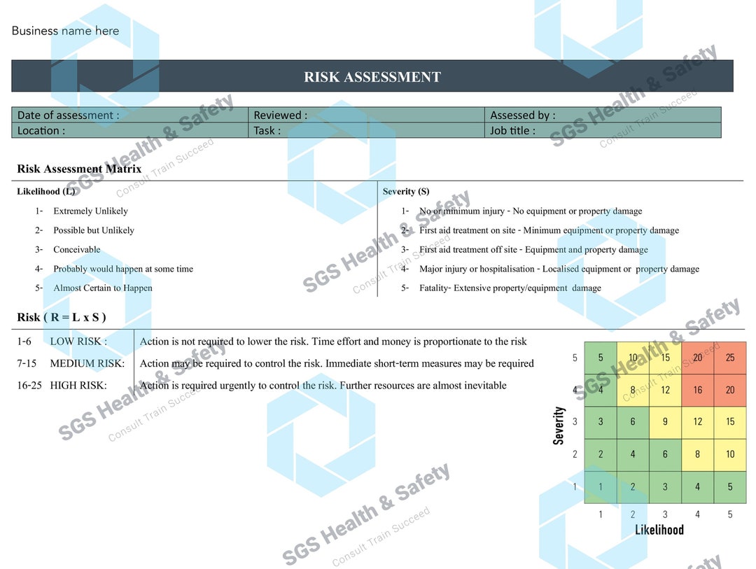 Risk Assessment Template & Guidance - Etsy
