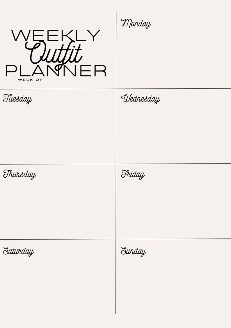 Versatile Weekly Planners, Printable Weekly Planner to Do List, Minimal ...