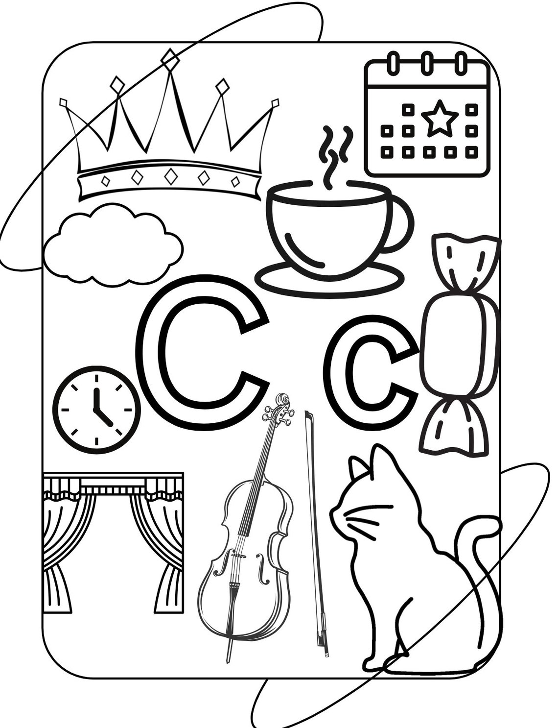 26 Alphabet Flashcards, Printable Coloring Pages for Kids, ABC ...