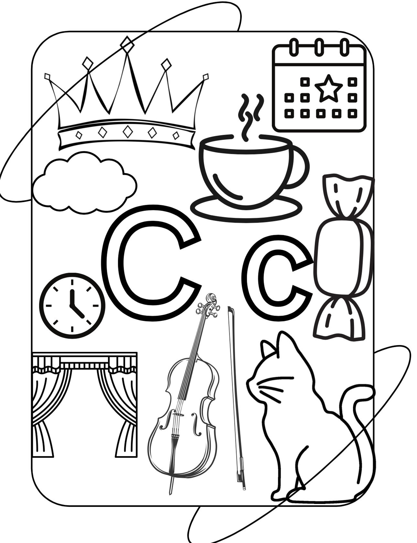 26 Alphabet Flashcards, Printable Coloring Pages for Kids, ABC ...