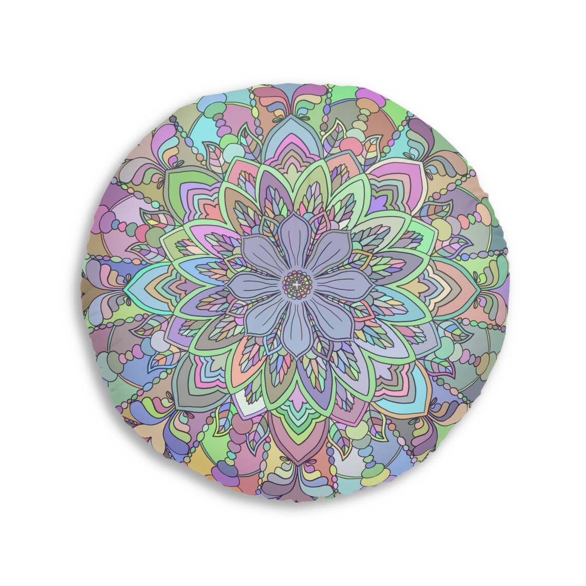 Floor Cushion Mandala Art Drawn by Hand Tufted Floor Pillow, Round - Etsy