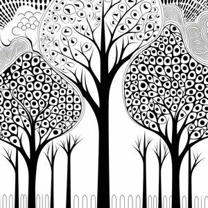 Nature-inspired Portraits Coloring Pages - Landscape Digital Coloring ...