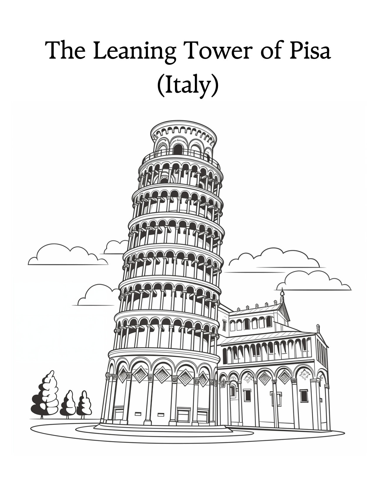 Travel Destinations Coloring Pages: European Iconic Landmarks by ...