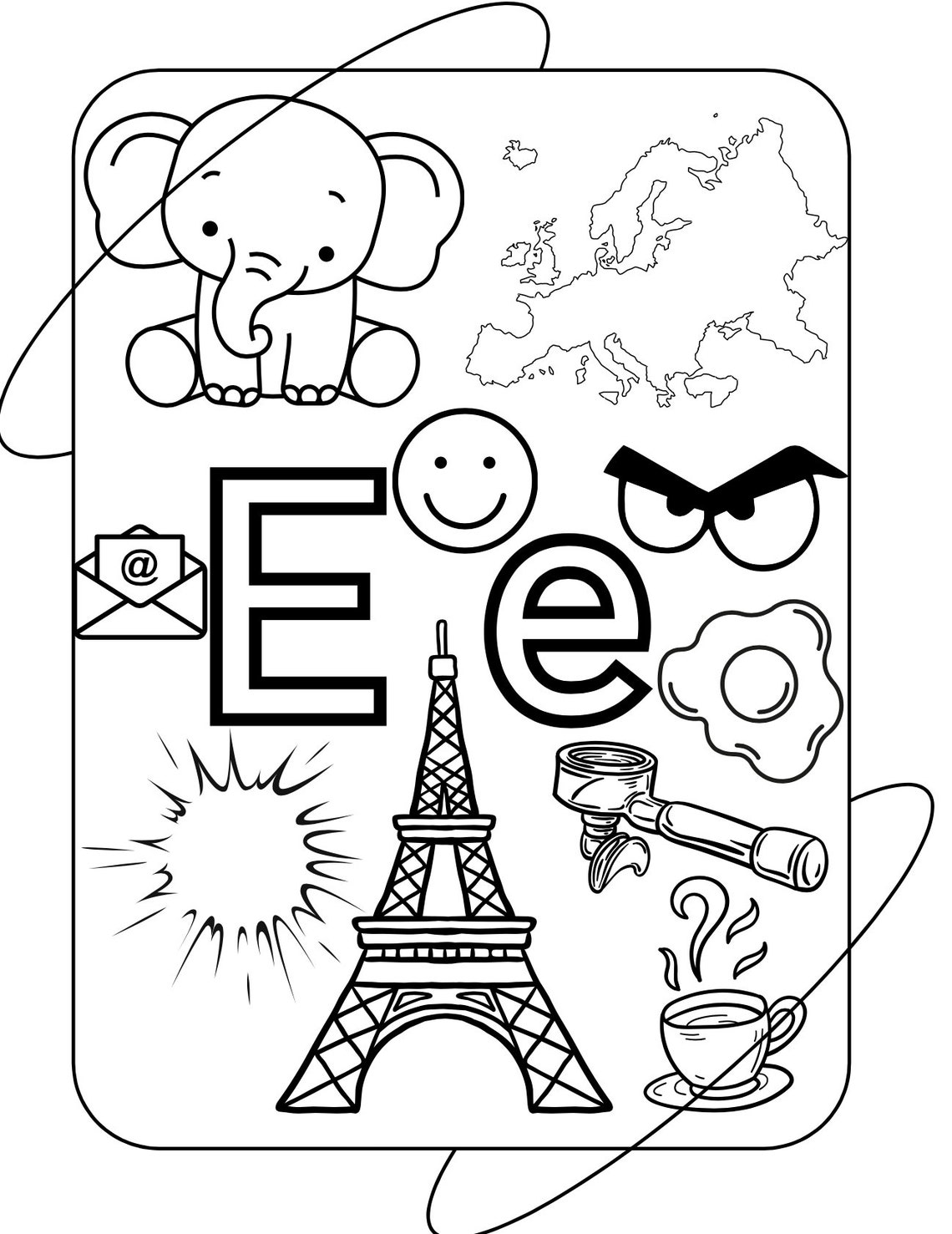 26 Alphabet Flashcards, Printable Coloring Pages for Kids, ABC ...