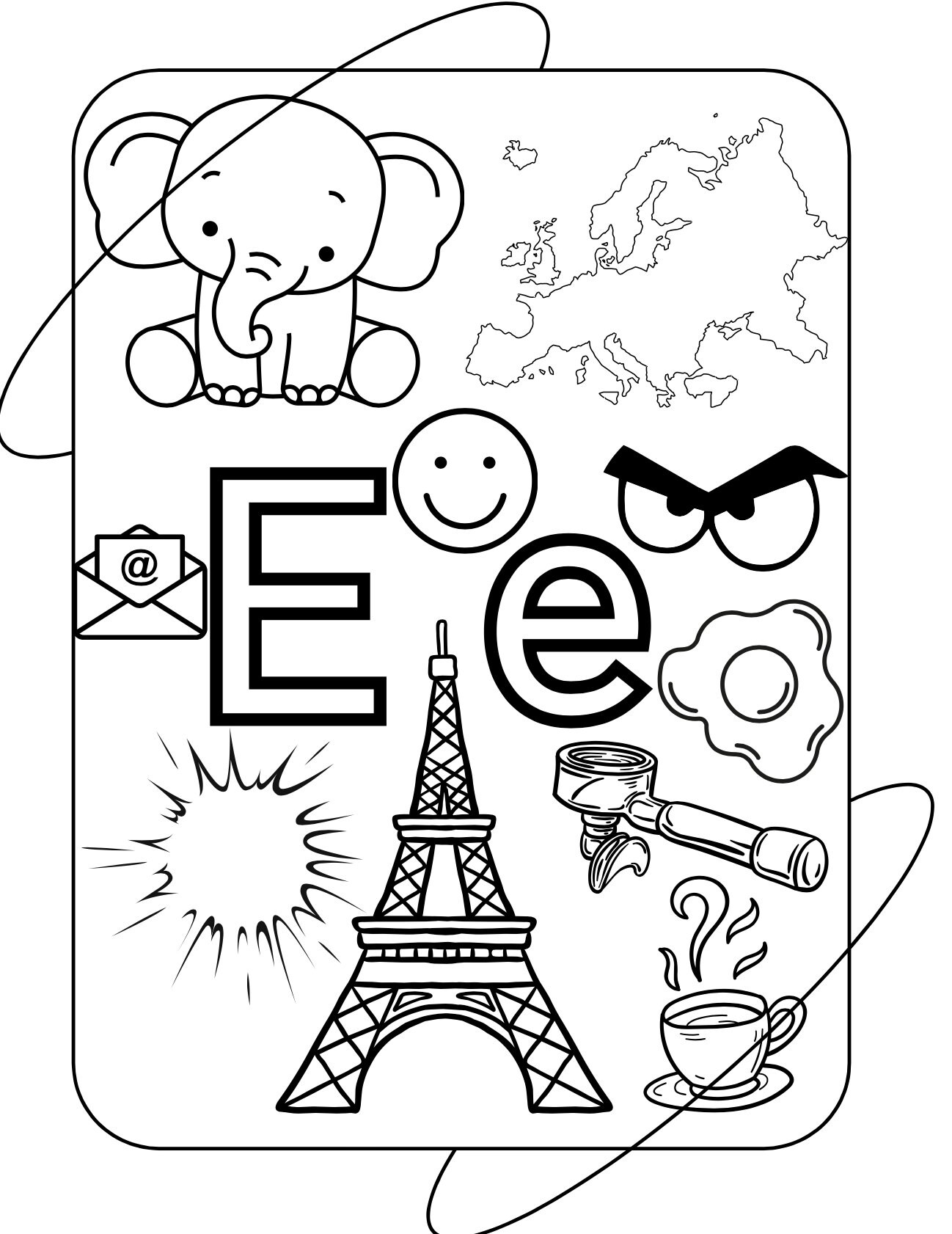 26 Alphabet Flashcards, Printable Coloring Pages for Kids, ABC ...