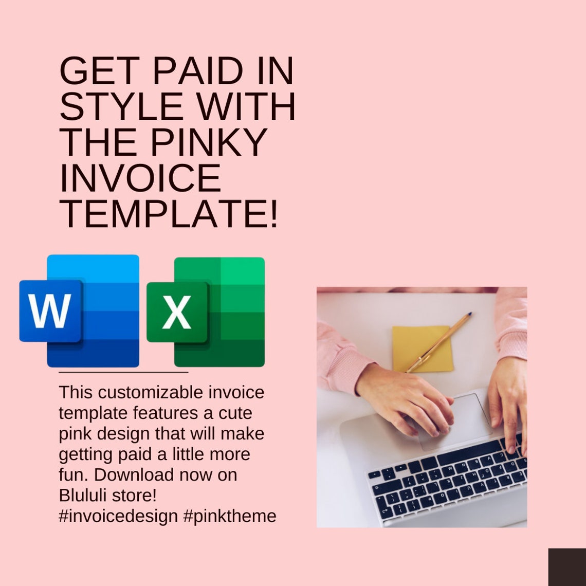 Pinky Invoice Template: Suitable for Small Business, Professional ...