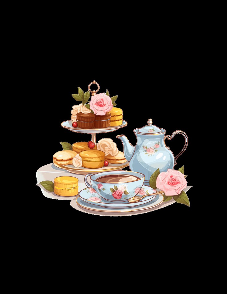 Tea Party Clipart Bundle, Tea Set Clipart, Teapots, Floral Decor ...