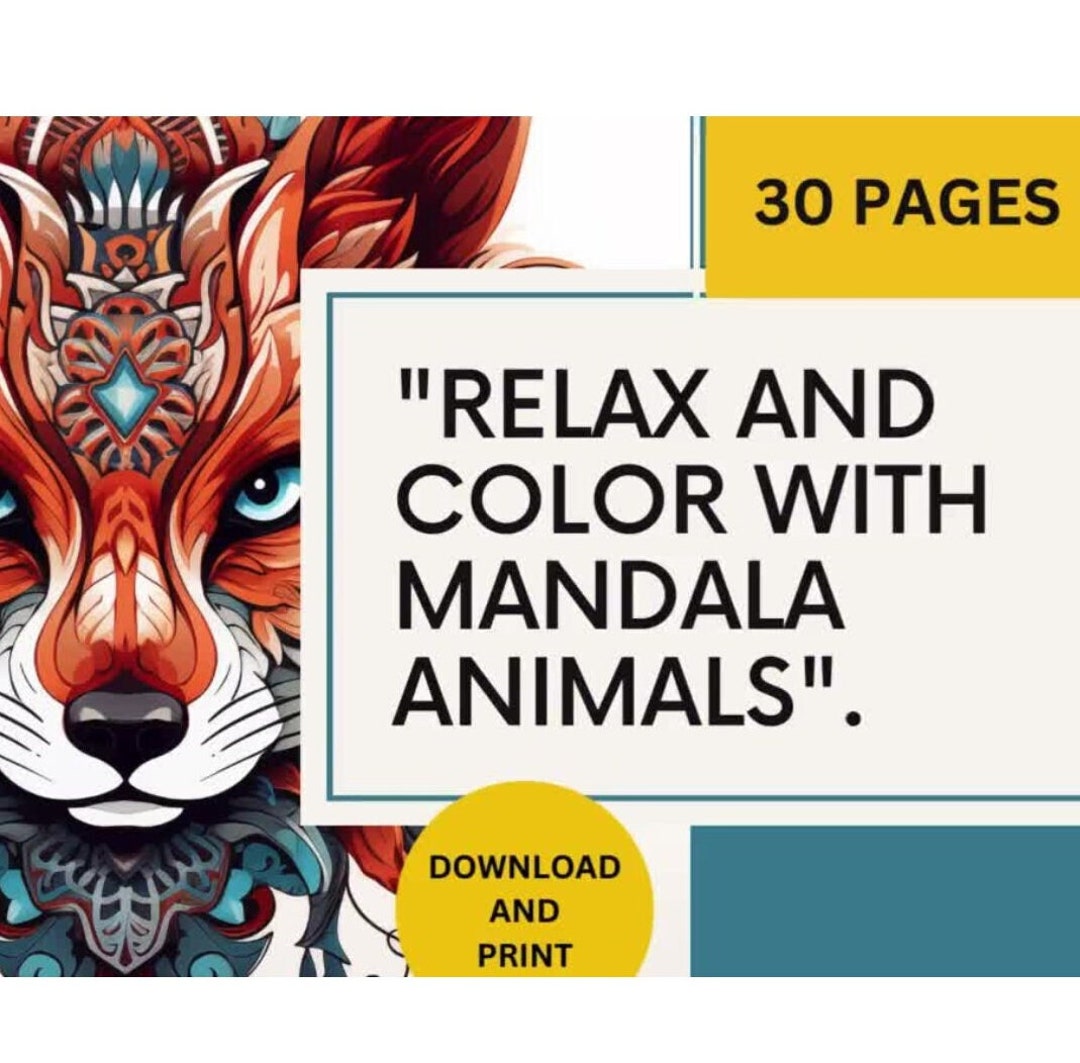 Mandala Animals Coloring Pages - 30 Unique Designs, Therapeutic ...