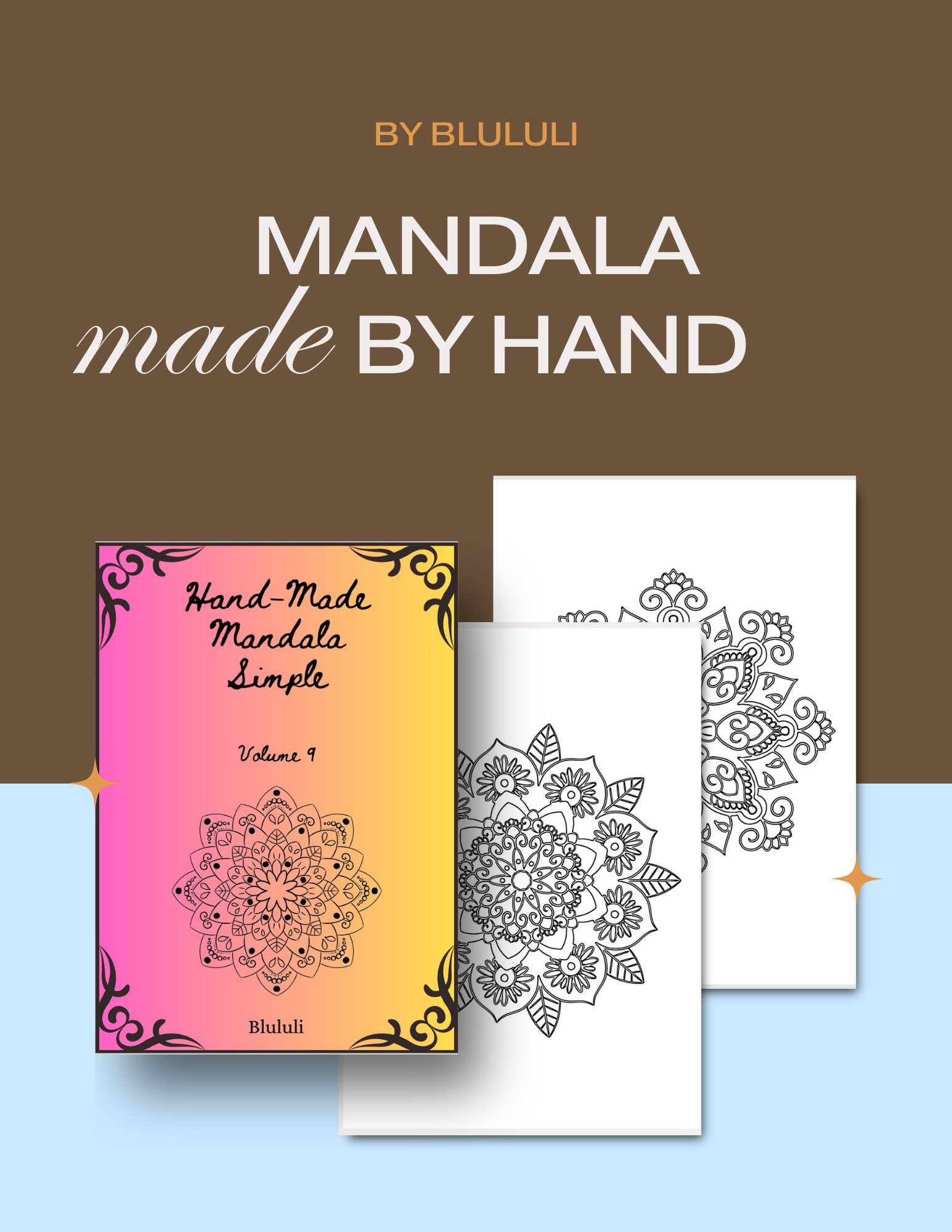 Simple Mandala Coloring Pages 15 Hand Drawn Designs - Vol. 9, Adult ...