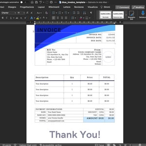 Blue Invoice Template: Suitable for Small Business, Professional ...