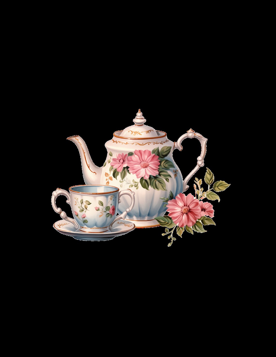 Tea Party Clipart Bundle, Tea Set Clipart, Teapots, Floral Decor ...