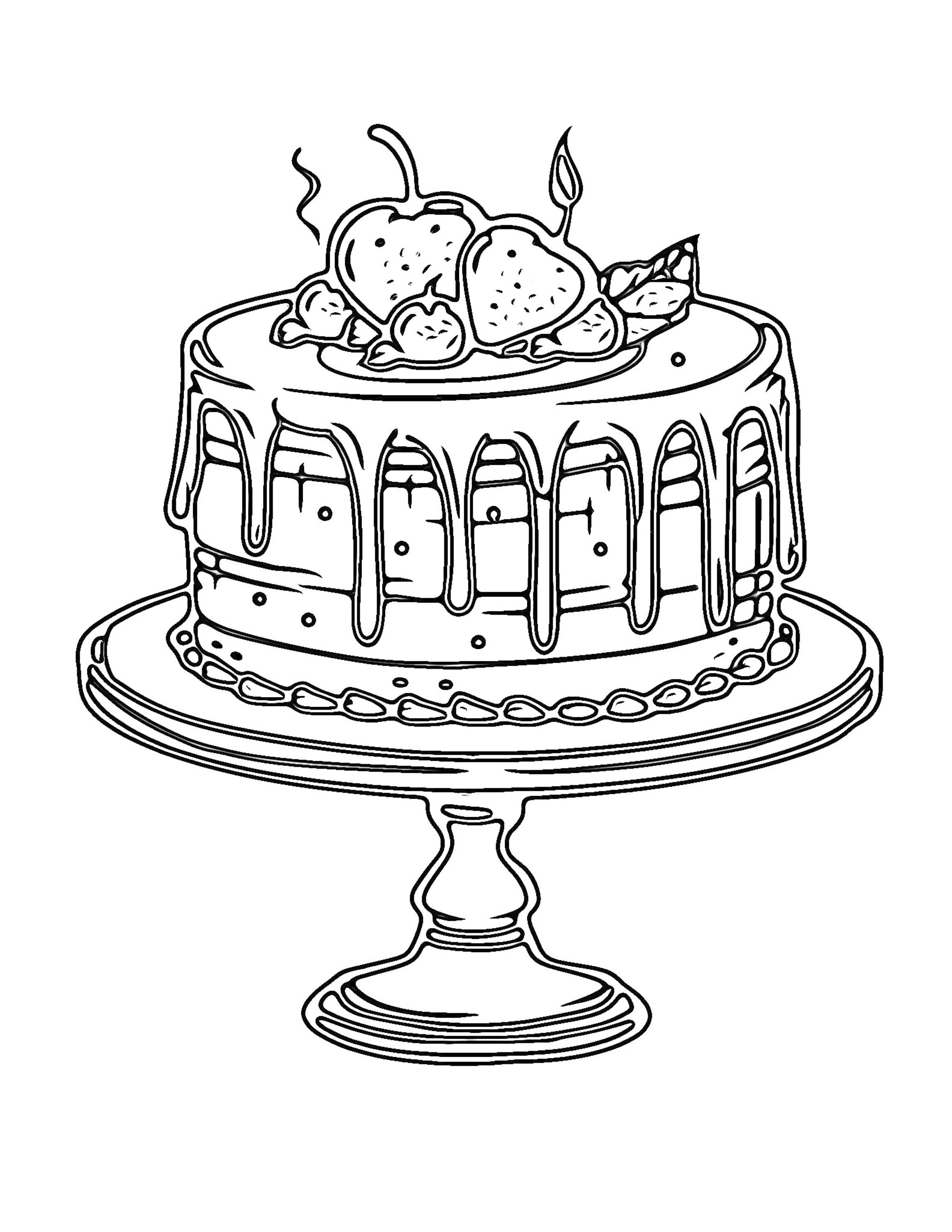 Whimsical Cakes Coloring Pages: Fun and Creative Designs for Relaxation ...