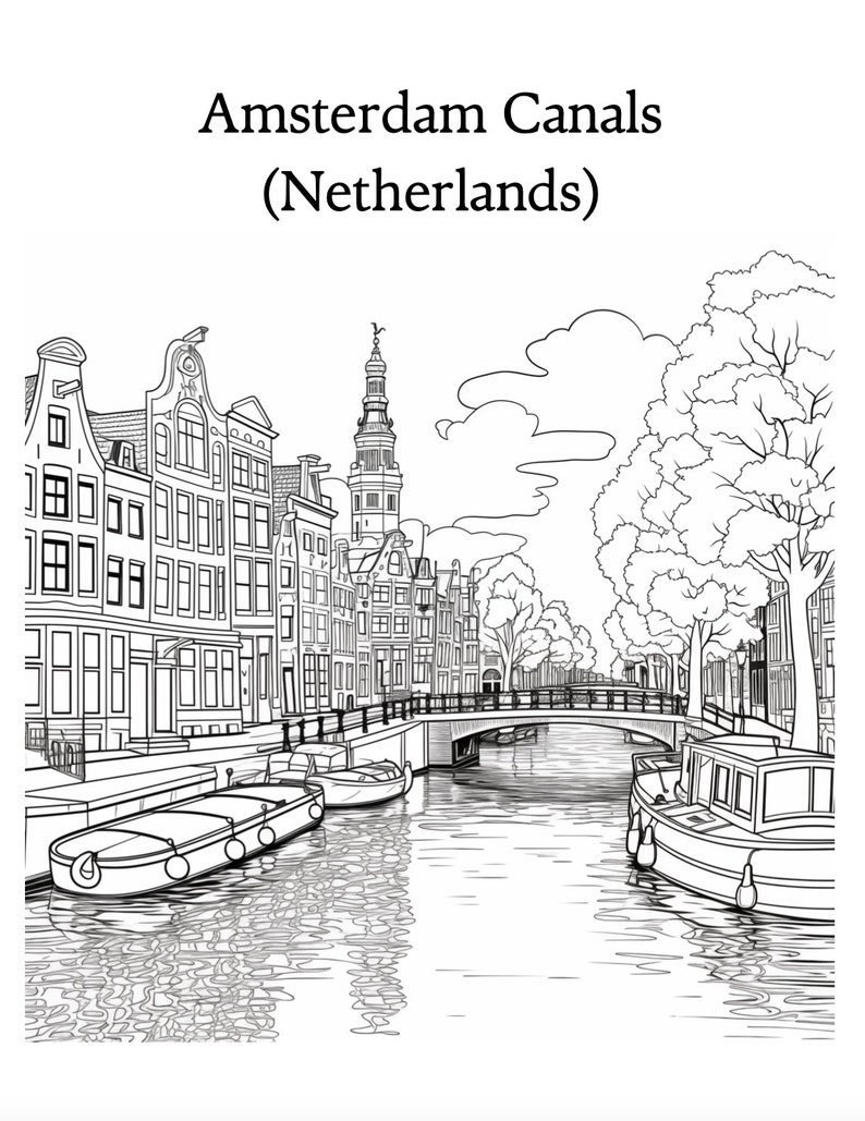 Travel Destinations Coloring Pages: European Iconic Landmarks by ...