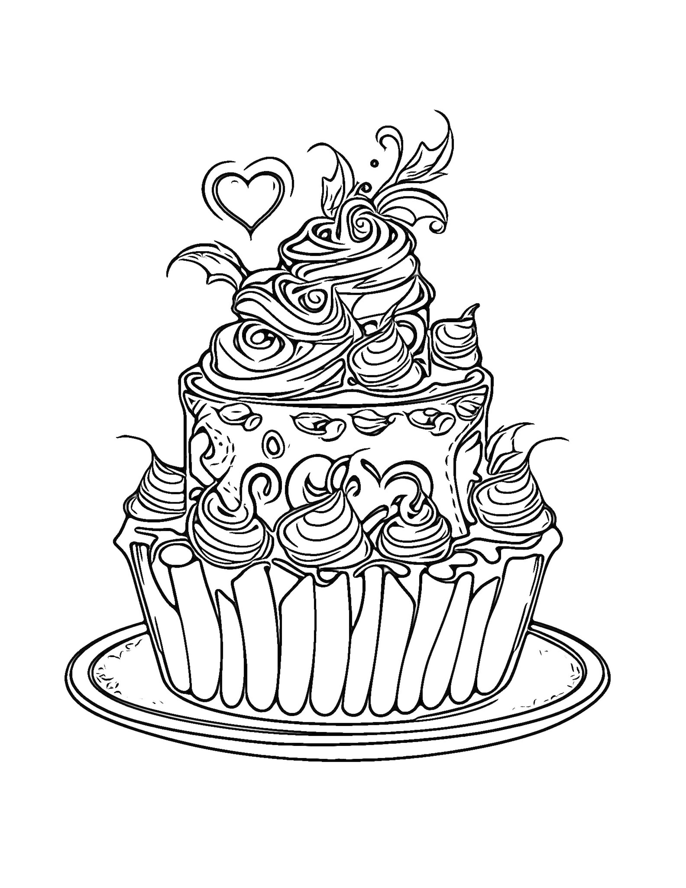 Whimsical Cakes Coloring Pages: Fun and Creative Designs for Relaxation ...
