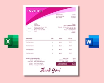 Blue Invoice Template: Suitable for Small Business, Professional ...