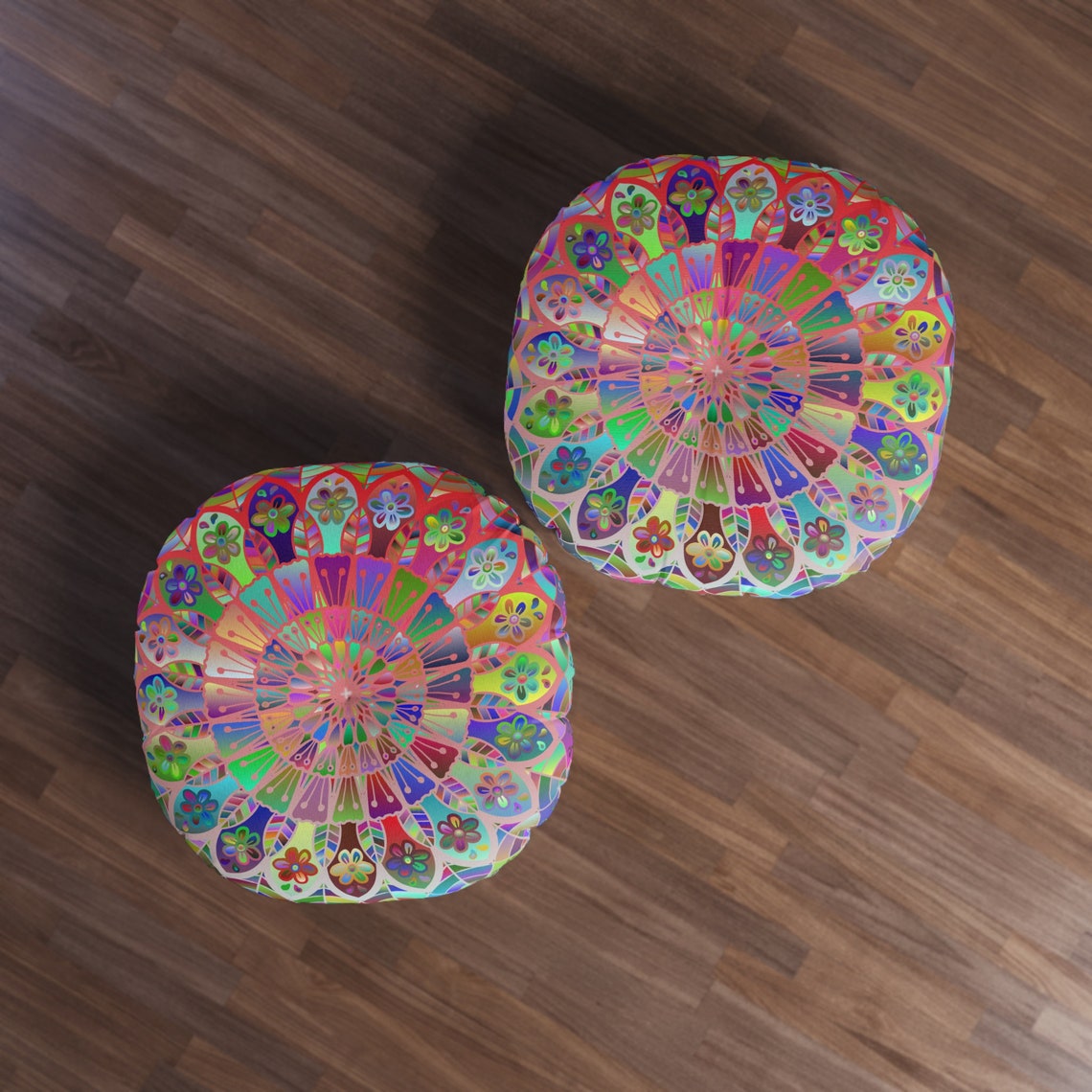 Floor Cushion Mandala Art Hand Drawn Beautiful Colorful Mandala on ...