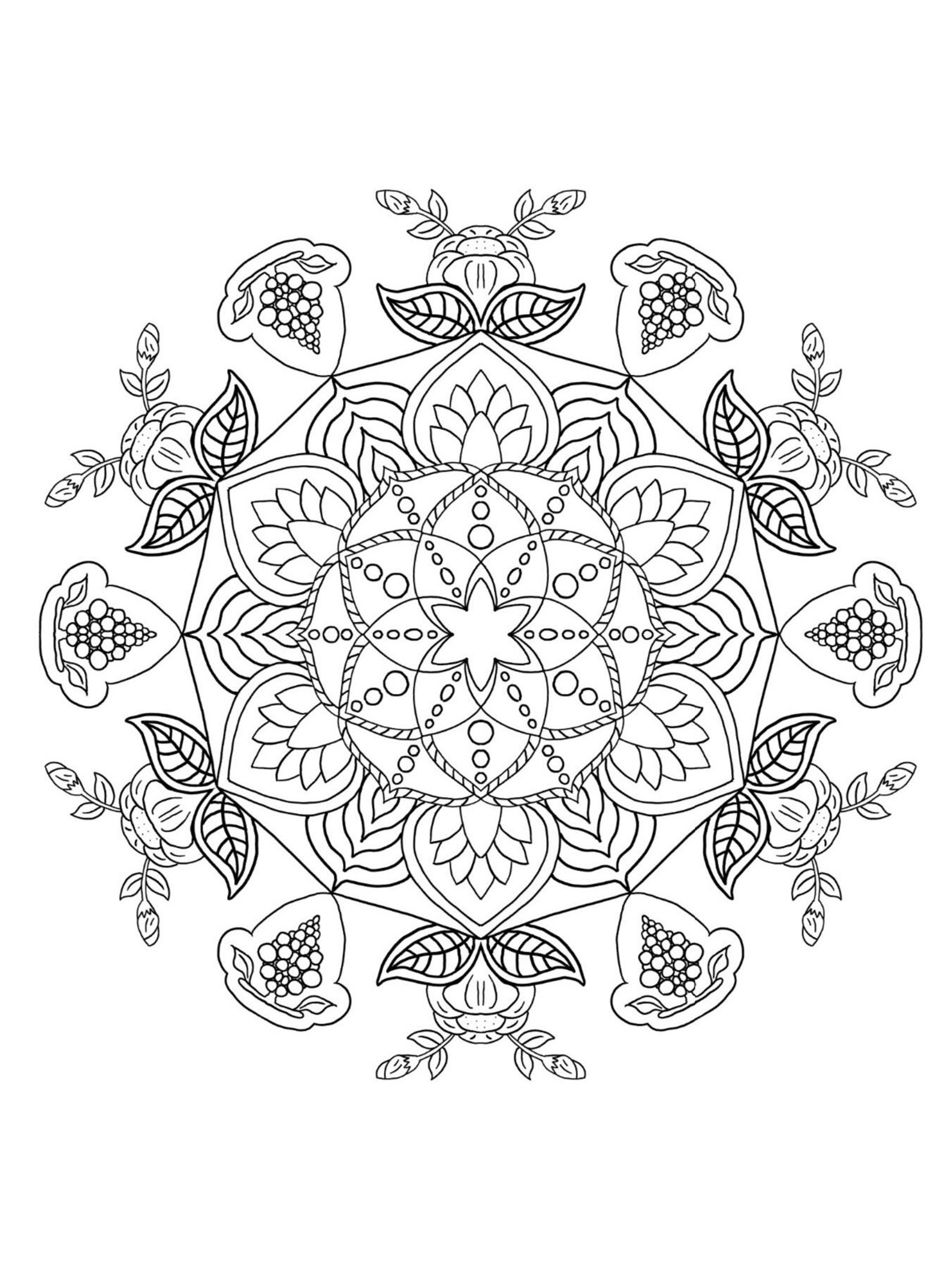 Mandala Coloring Pages 16 Hand Drawn Designs - Pattern Mandala, Adult ...