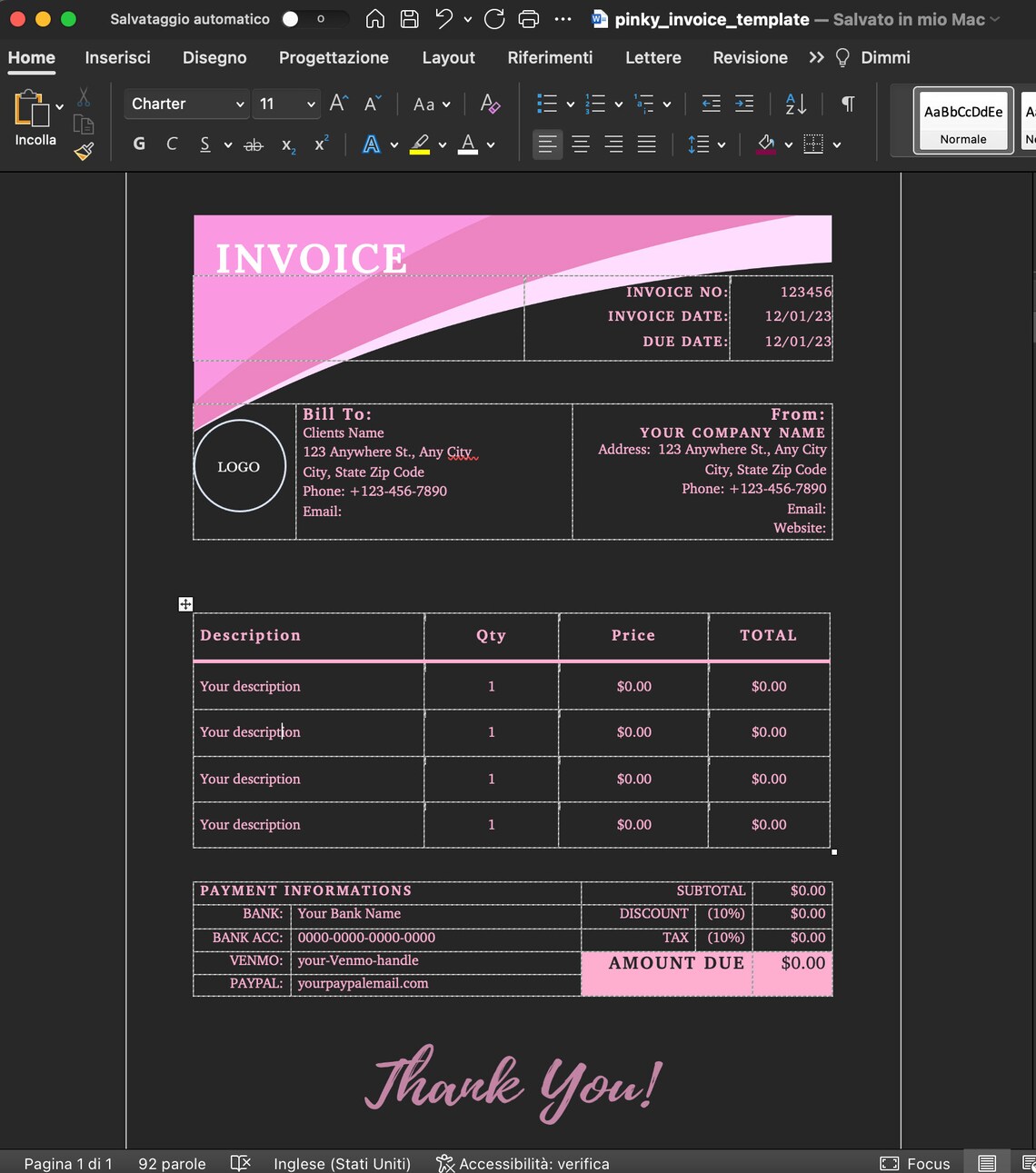 Pinky Invoice Template: Suitable for Small Business, Professional ...