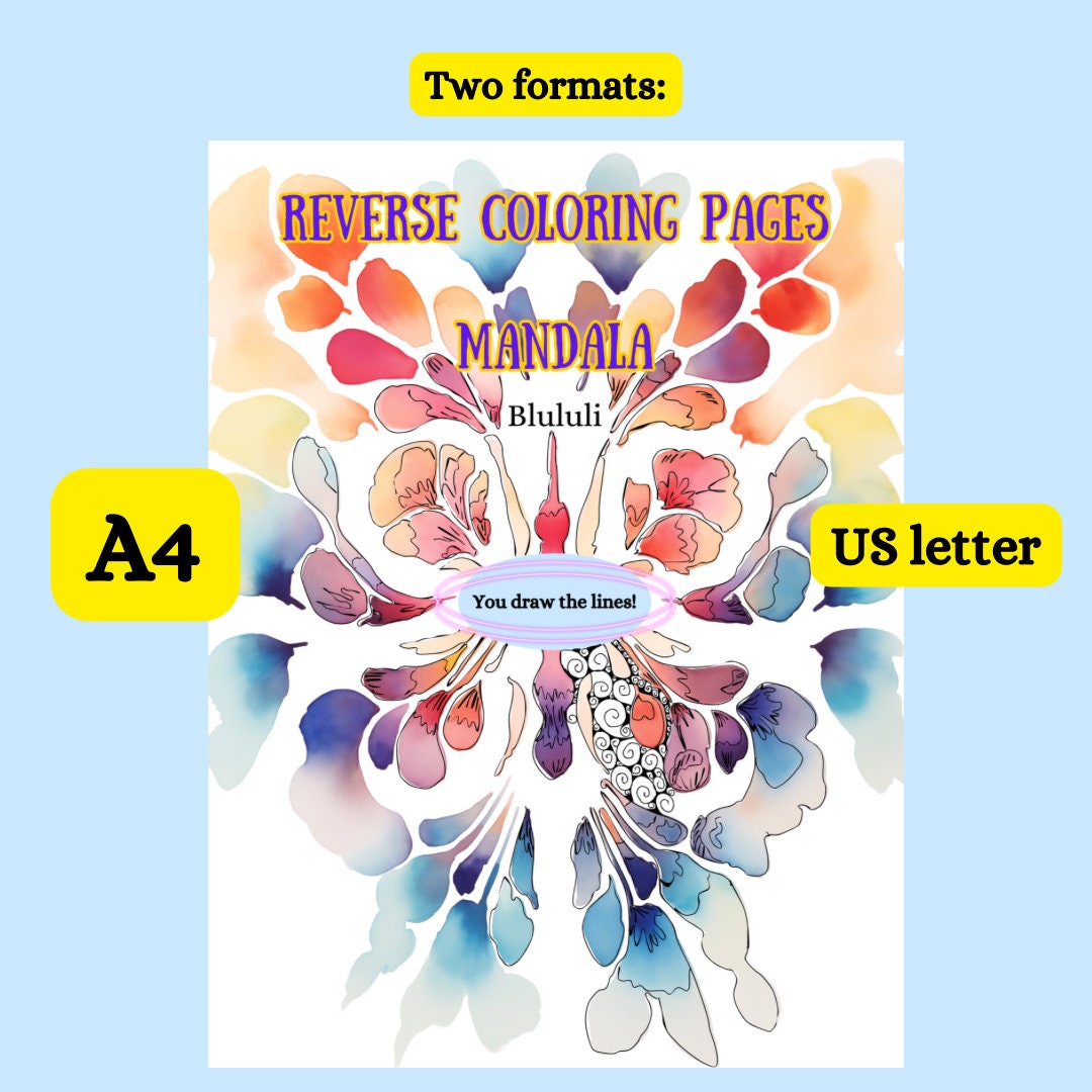 Mandala Magic: Reverse Coloring Pages for Adults - 36 Symmetrical ...