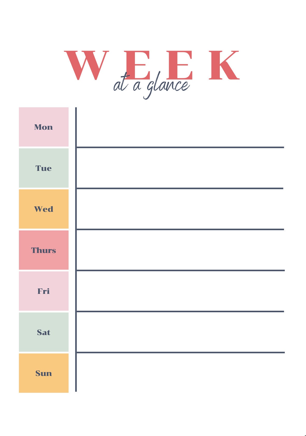 Versatile Weekly Planners, Printable Weekly Planner to Do List, Minimal ...