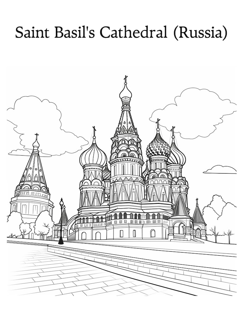Travel Destinations Coloring Pages: European Iconic Landmarks by ...