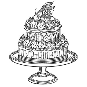 Whimsical Cakes Coloring Pages: Fun and Creative Designs for Relaxation ...