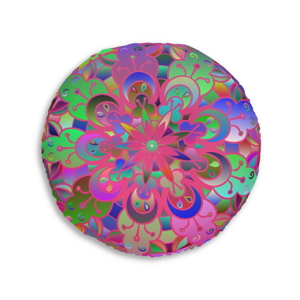 Floor Cushion Mandala Art Hand Drawn Beautiful Colorful Mandala on ...