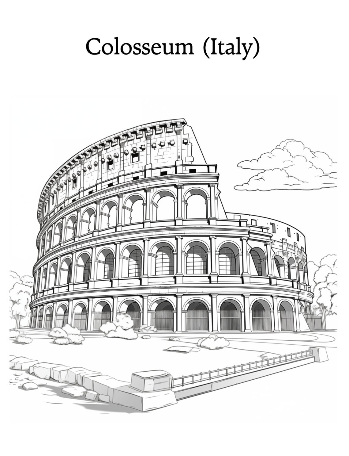 Travel Destinations Coloring Pages: European Iconic Landmarks by ...