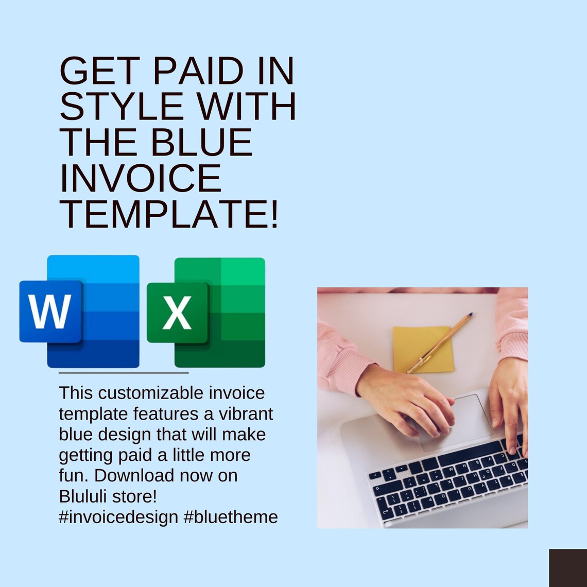 Blue Invoice Template: Suitable for Small Business, Professional ...