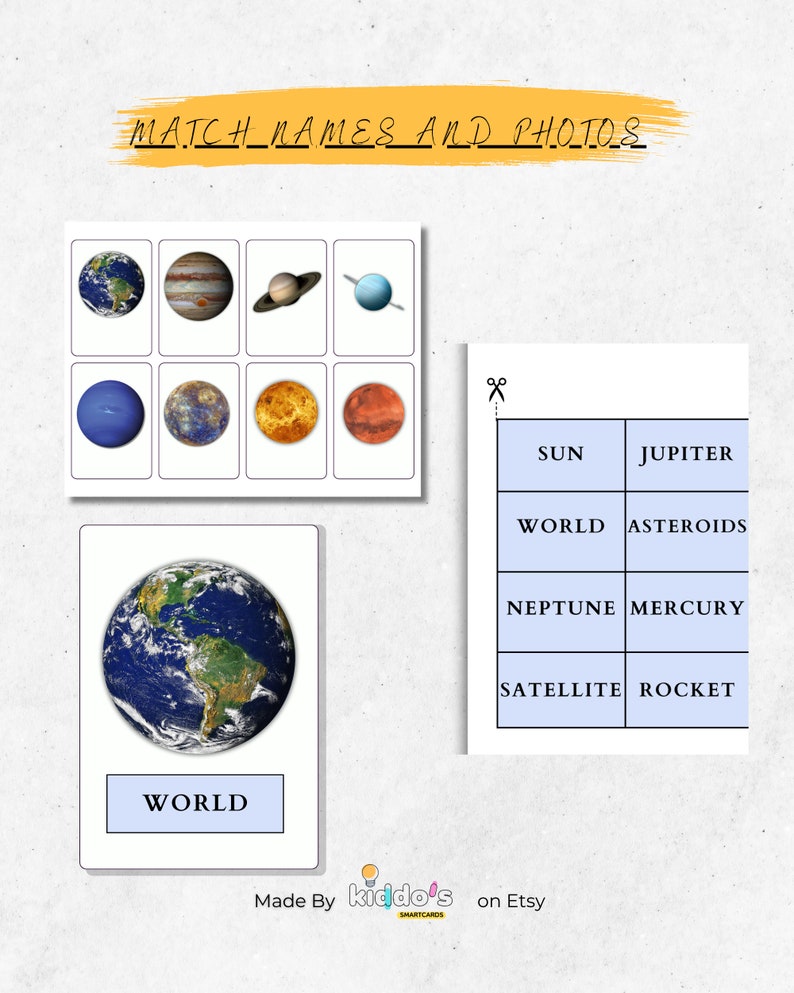 Planets Flashcards, Printable Flashcards, Kids Flashcards, Montessori ...