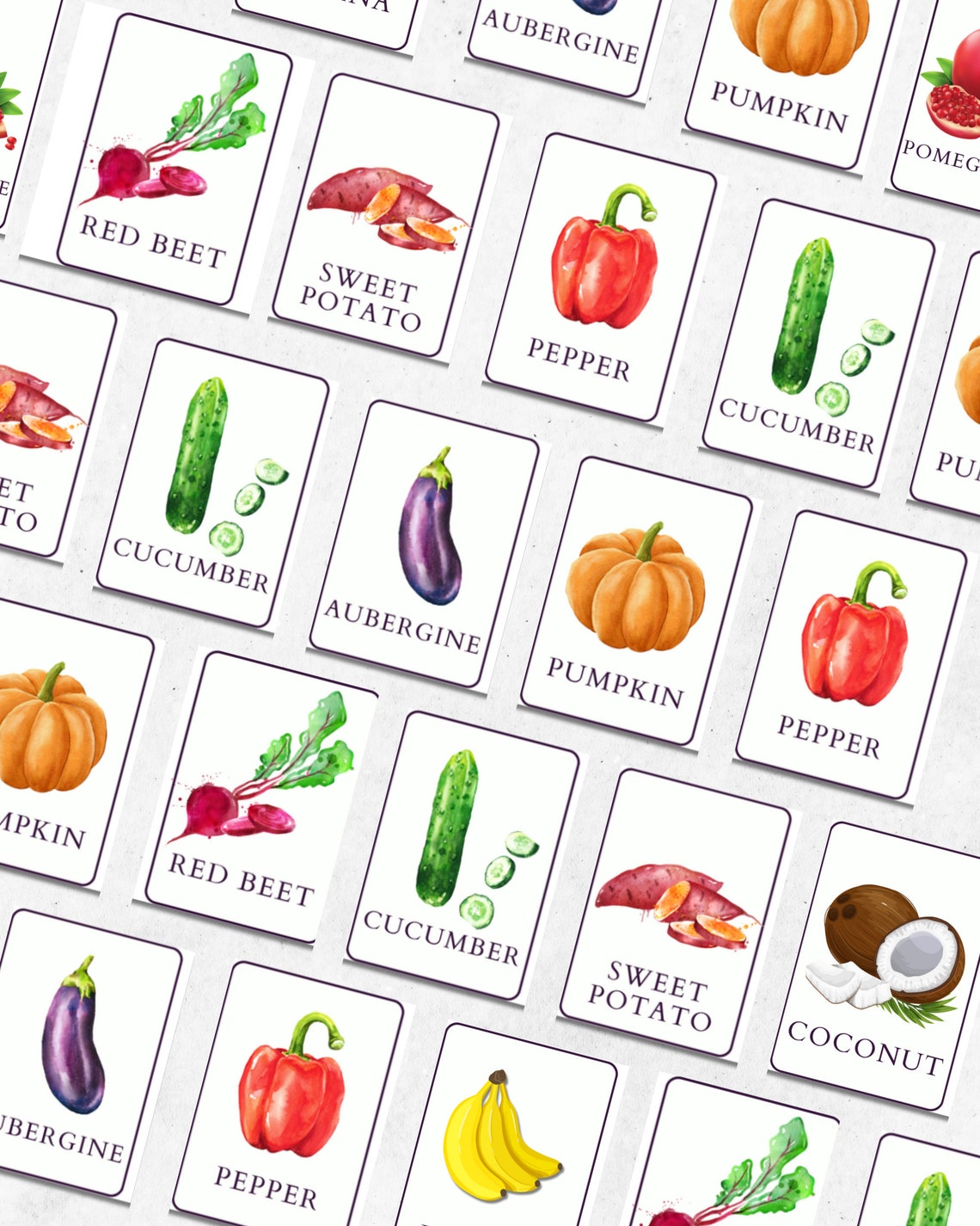 Fruits and Vegetables Flashcards, Kids Flashcards, Printable Flashcards ...