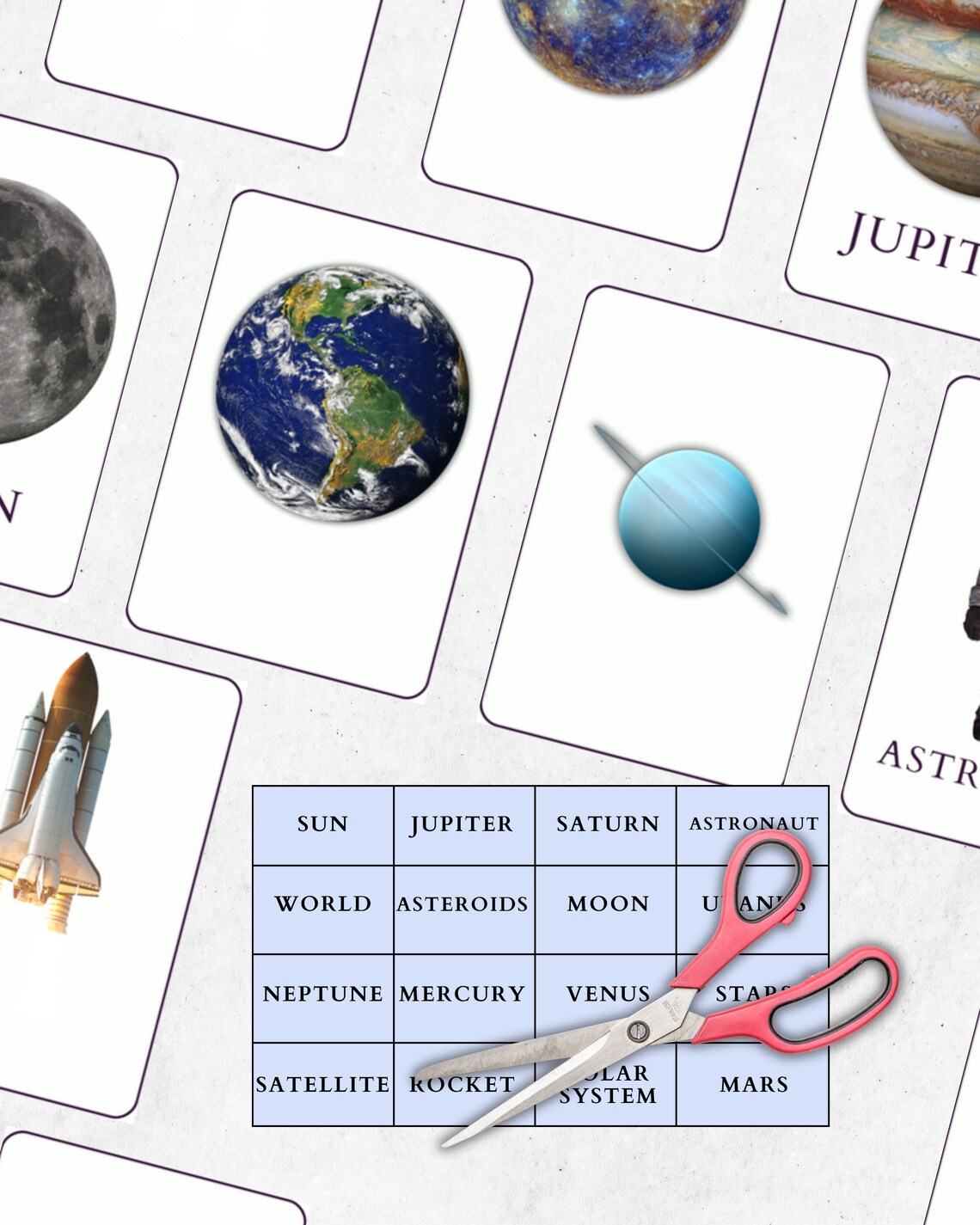 Planets Flashcards, Printable Flashcards, Kids Flashcards, Montessori ...