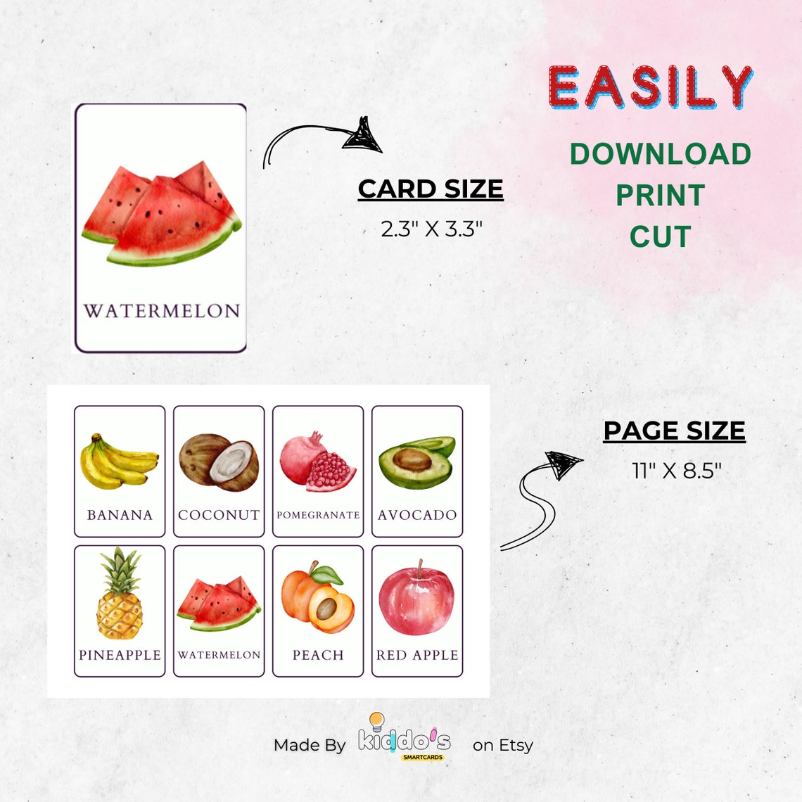 Fruits and Vegetables Flashcards, Kids Flashcards, Printable Flashcards ...