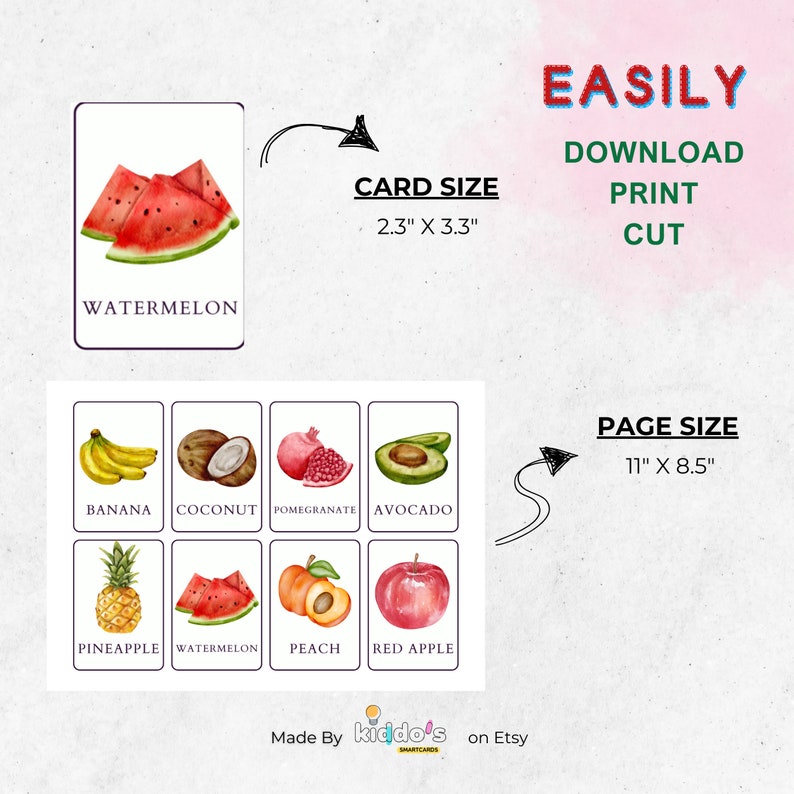 Fruits and Vegetables Flashcards, Kids Flashcards, Printable Flashcards ...