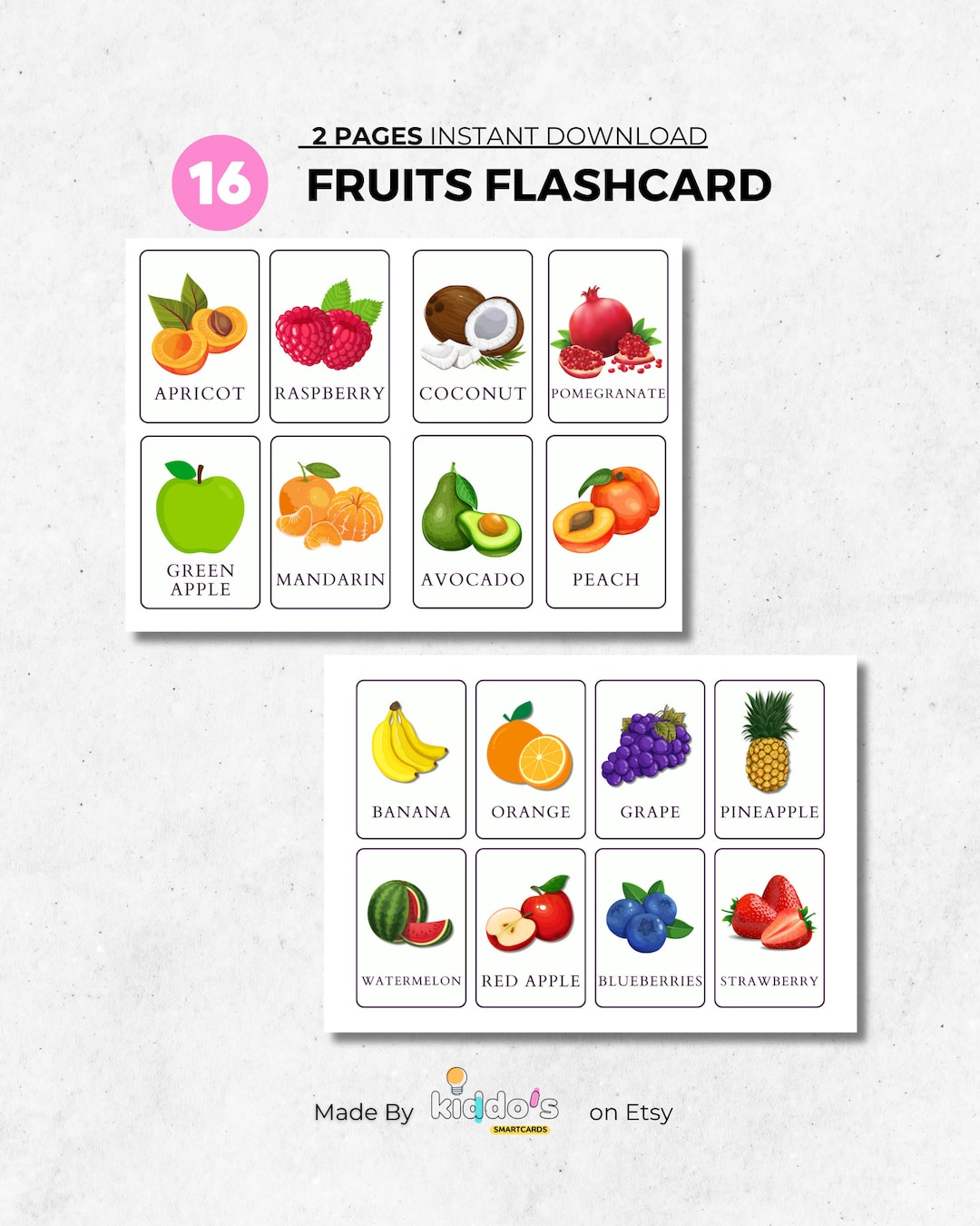 Fruits Flashcards, Printable Flashcards, Photo Picture Fruits ...