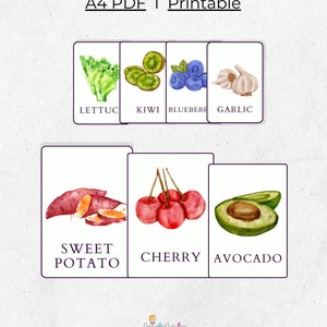 Fruits and Vegetables Flashcards, Kids Flashcards, Printable Flashcards ...