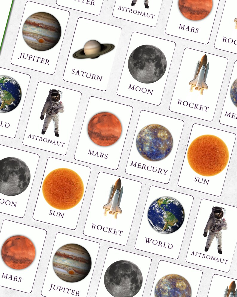 Planets Flashcards, Printable Flashcards, Kids Flashcards, Montessori ...