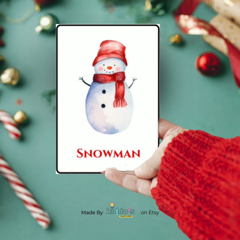 Christmas Flashcards, Printable Flashcards, Christmas Gift, Christmas ...