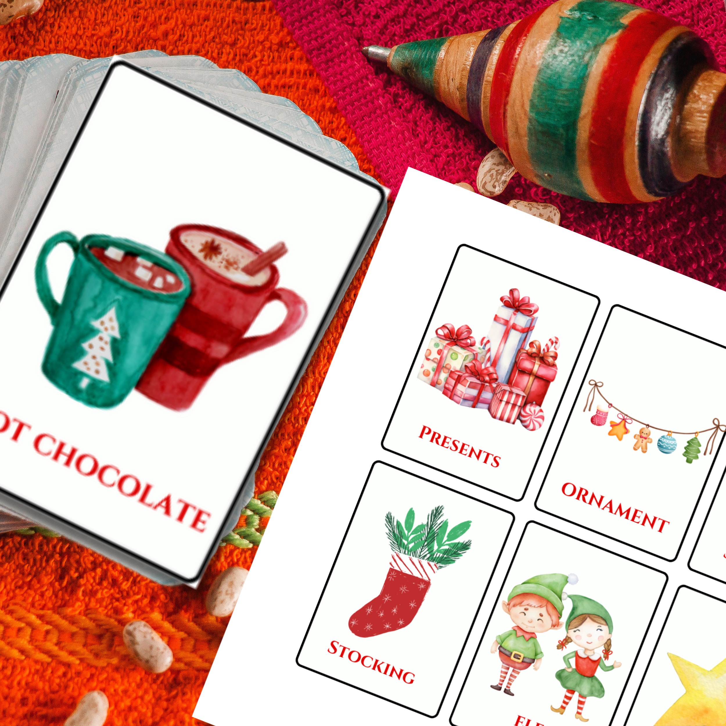 Christmas Flashcards, Printable Flashcards, Christmas Gift, Christmas ...