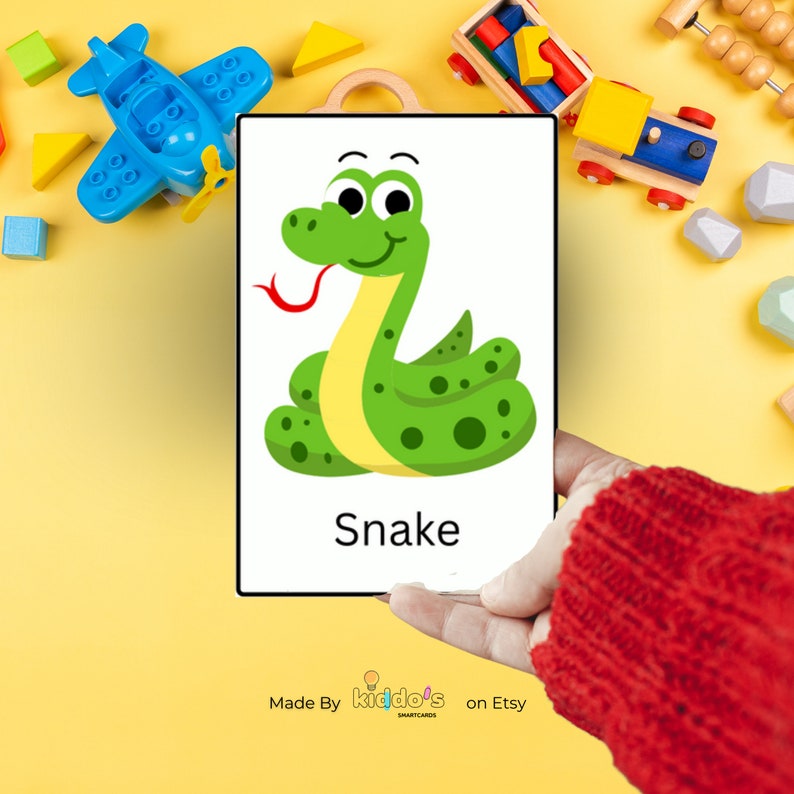 Animals Flashcard, Printable Flashcards, Gift for Kids, Montessori ...