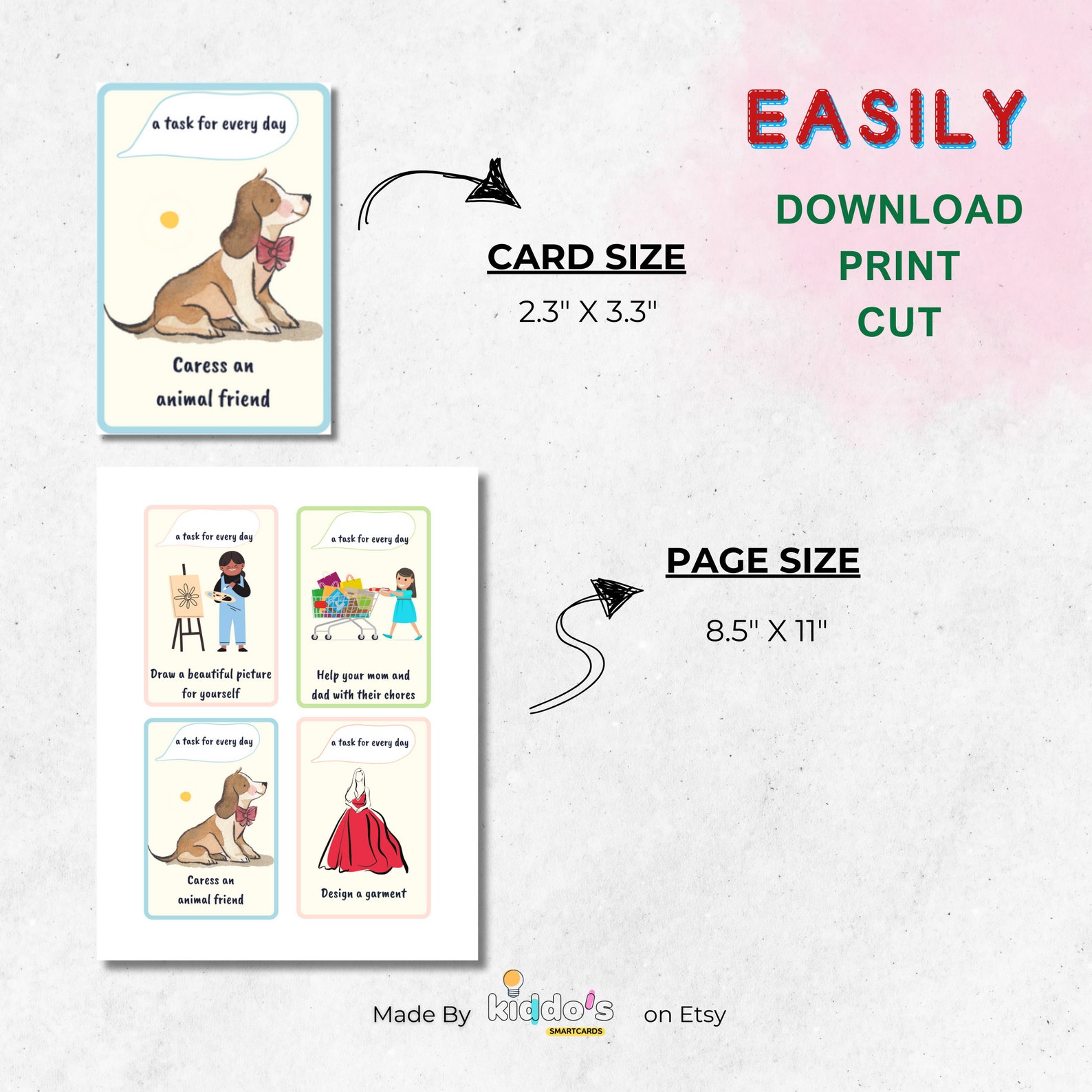 Personal Goals, Printable Flashcards, Flashcard for Kids, Gift for Kids ...