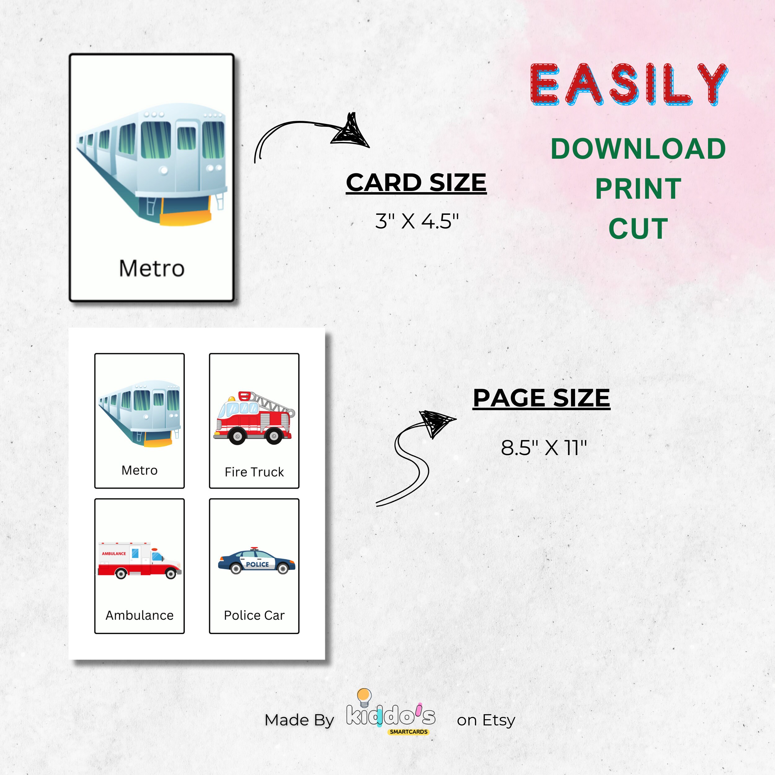 Vehicles Flashcards, Montessori Cards, Vehicles Cards, Transportation ...