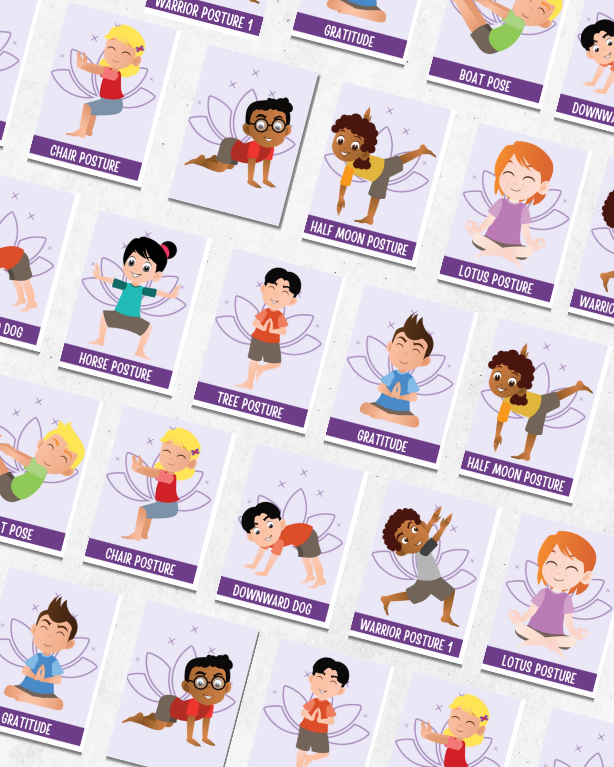 YOGA, Kids Yoga, Yoga Flashcards, Printable Flascard, Yoga Pose, Child ...