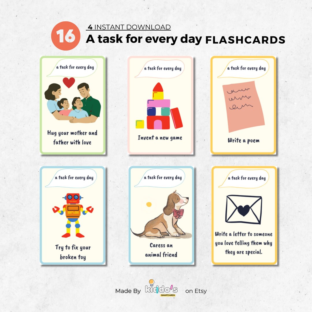 Personal Goals, Printable Flashcards, Flashcard for Kids, Gift for Kids ...