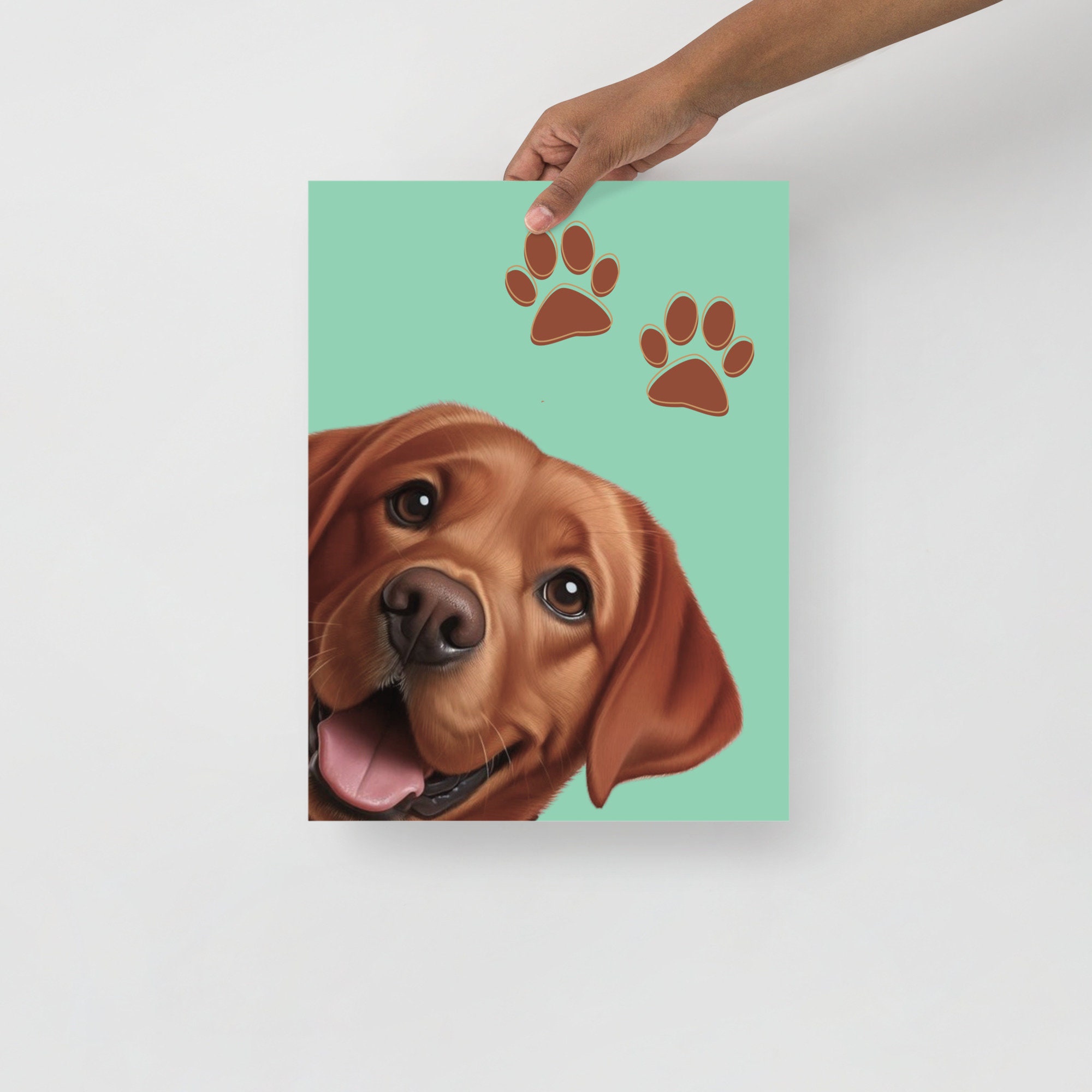 Cheeky Fox Red Lab Peeking, Art Print - Etsy